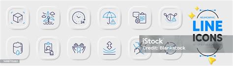 Risk Management Inspect And Safe Water Line Icons For Web App Pictogram Icon Vector Stock