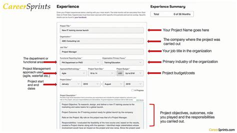 Pmi Pmp Application Template