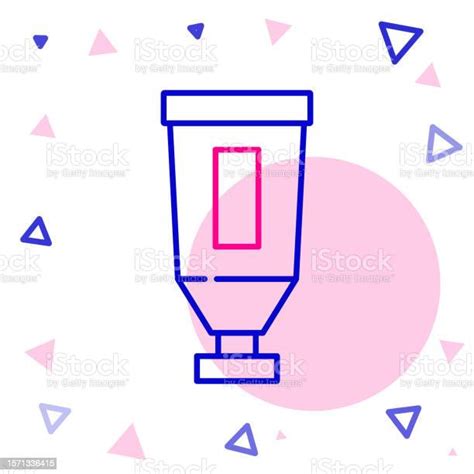 흰색 배경에 고립 된 라인 크림 또는 로션 화장품 튜브 아이콘 여성을위한 바디 케어 제품 다채로운 개요 개념 벡터 3차원 형태에 대한 스톡 벡터 아트 및 기타 이미지