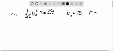 Projectile Motion The range of a projectile fired at an angle θwith the horizontal and with an