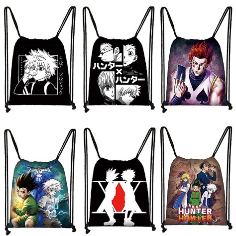 Anime Hunterxhunter Backpack Hunter X Hunter Women Drawstring Bag Hxh