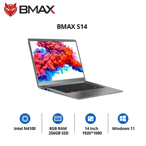 Bmax S14 Intel N4100 Cpu 1920 1080 14 Inch Laptop 8gb Ram 256gb Ssd Windows 11 Dual Notebook