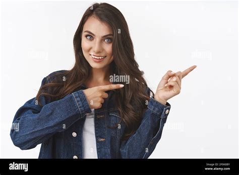 Beautiful Assertive Lovely Adult Woman With Blue Eyes Inviting To