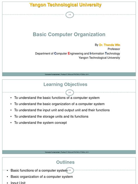 topic 3 basic computer organization pdf computer data storage input output
