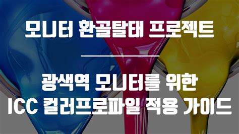 광색역 모니터를 위한 Icc 컬러 프로파일 적용 가이드 4k Youtube