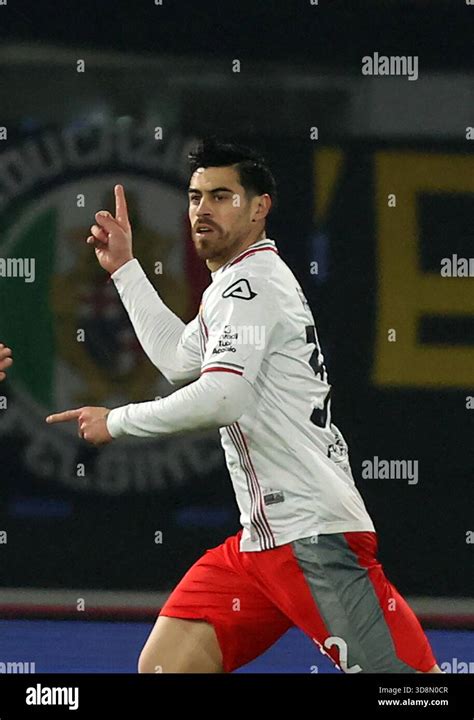 Exultation Goal Cremoneses Martin Payero During The Serie A Soccer