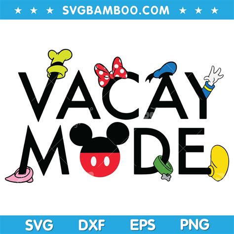 Disney Characters Vacay Mode Svg Disney Vacay Mode Svg