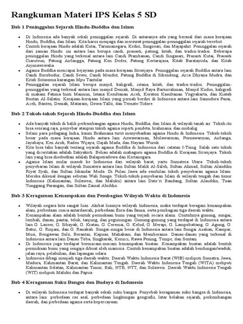 Rangkuman Materi Ips Kelas 5 Sd Pdf