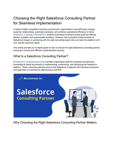 Ppt Choosing The Right Salesforce Consulting Partner For Seamless Implementation Powerpoint
