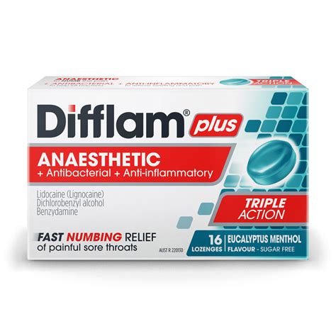 Difflam Plus Anaesthetic Lozenges Eucalyptus Menthol