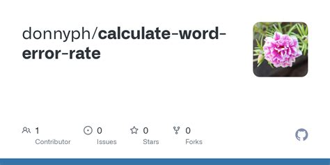 github donnyph calculate word error rate