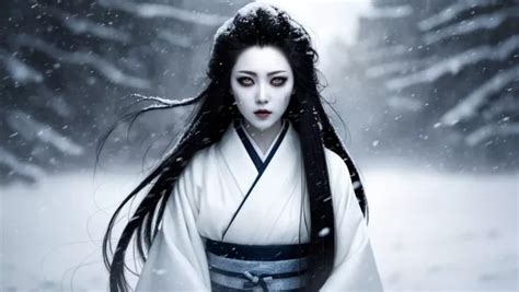 Yuki Onna Japanese Snow Spirit Winter Ghost Mythical Femme Fatale