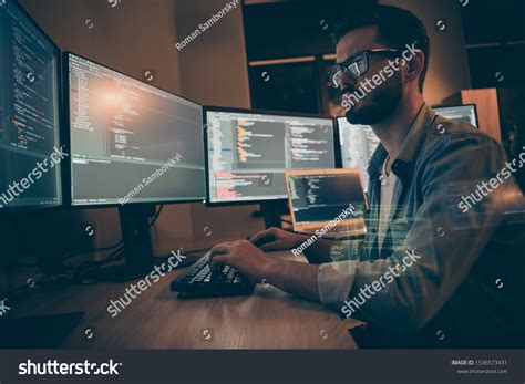 Computer Coding On Large Monitor Images Stock Photos Vectors Shutterstock