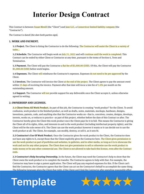 Free Interior Design Contract Template