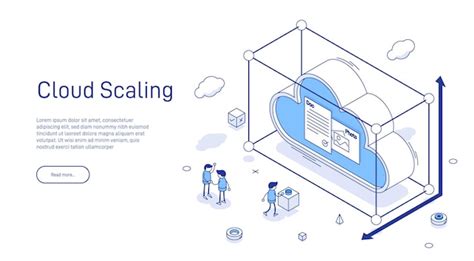 Premium Vector Cloud Scaling Solution Concept Cloud Computing