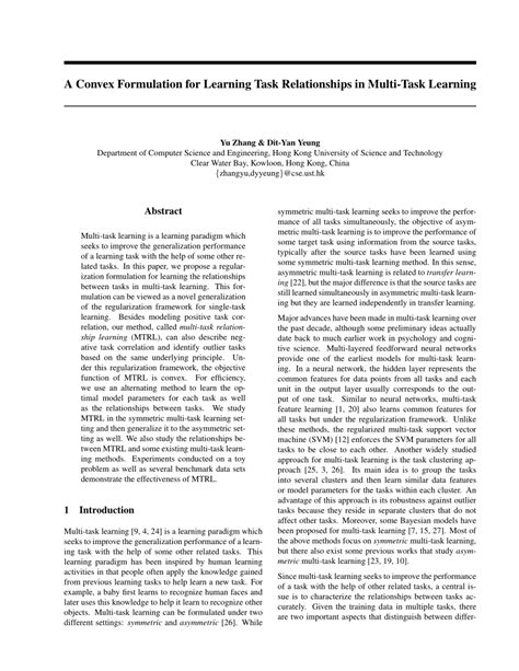Pdf A Convex Formulation For Learning Task Relationships In Multi
