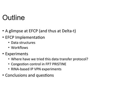 Error And Flow Control Protocol Efcp Design And Implementation A Data Transfer Protocol For