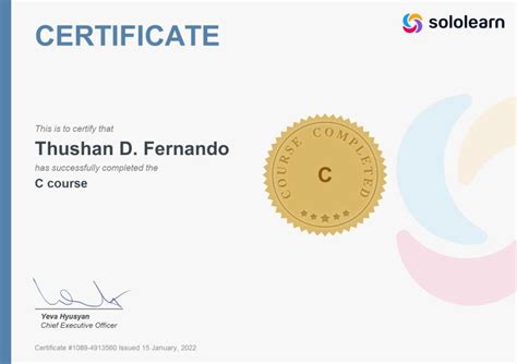Thushan D Fernando On Linkedin Sololearn C