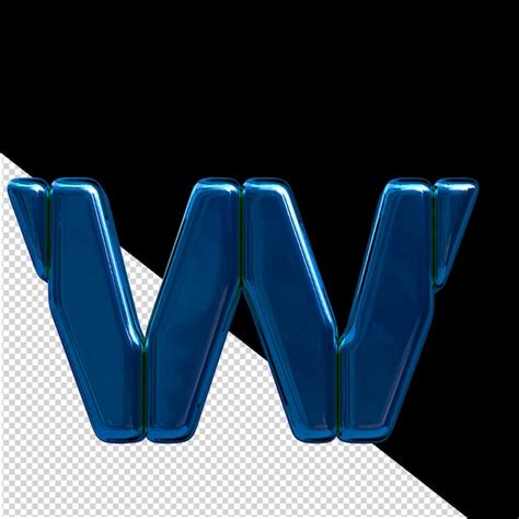 Символ сделанный из синих вертикальных блоков буква W Премиум Psd Файл