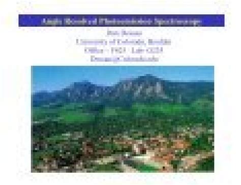 Angle Resolved Photoemission Spectroscopy