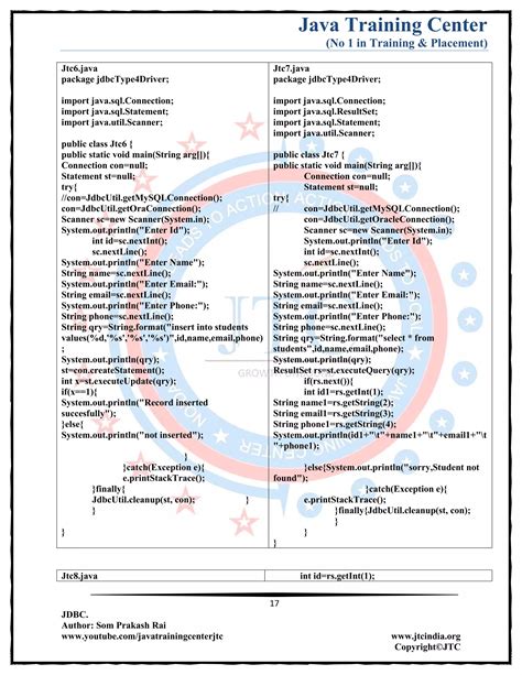 Jdbc Complete Notes By Java Training Center Som Sir Pdf