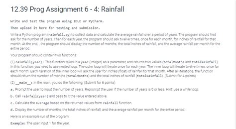 Solved Write A Python Program Rainfallpy To Collect Data