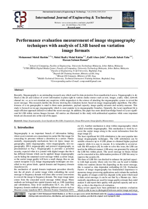 Pdf Performance Evaluation Measurement Of Image Steganography Techniques With Analysis Of Lsb