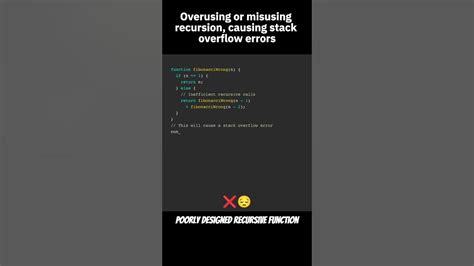 Overusing Or Misusing Recursion Causing Stack Overflow Errors Javascript Codingtips Youtube