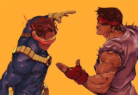 Ryu And Cyclops Street Fighter And 4 More Drawn By Yeetsonny Danbooru