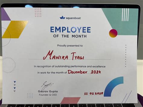 Manika Tyagi On Linkedin Employeeofthemonth December2024 Squareboat