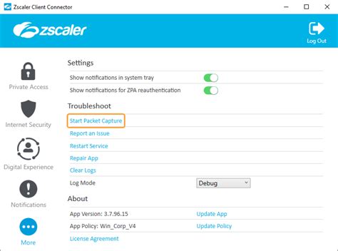 Enabling Packet Capture For Zscaler Client Connector Zscaler
