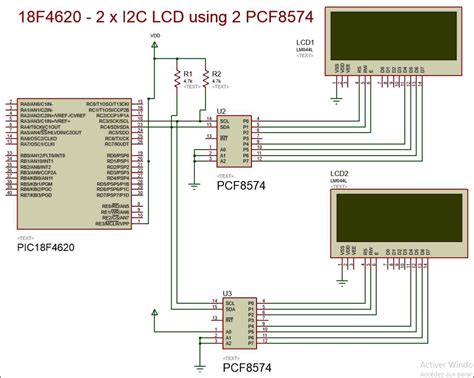 A Simple Schematic For Connecting An Lcd To The Pcf8574
