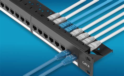 Amazon Com Rapink Patch Panel 24 Port Cat6 With Inline Keystone 10G Support Pass Thru Coupler