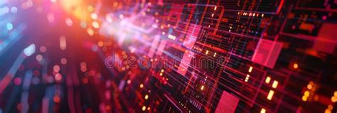 Futuristic Digital Network Hightech Data Stream With Abstract Ideas And