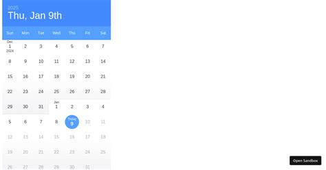 React Infinite Calendar Forked Codesandbox