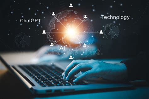 Man Using Laptop Or Smartphone With Chatgpt Chat With Ai Artificial