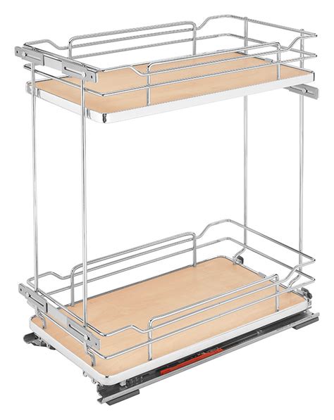 Rev A Shelf 5322 BCSC 11 MP Two Tiered 11 3 4 298mm W Base Organizer W Soft Close Maple