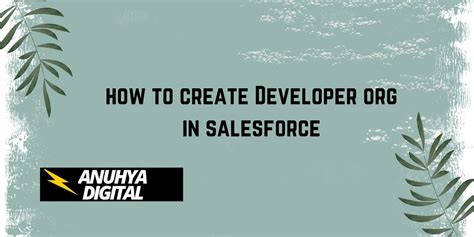 how to create a developer org in salesforce