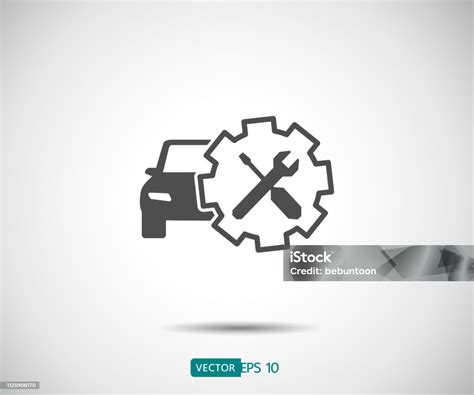 자동차 서비스 아이콘 자동 복구 평면 유지 보수 로고 디자인 벡터 일러스트 레이 션 개념에 대한 스톡 벡터 아트 및 기타 이미지 개념 개발 광고 Istock