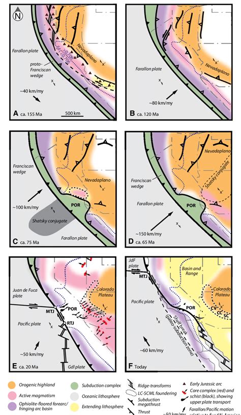 Sw Us Plate Tectonic Reconstruction For A Middle Jurassic B Download Scientific Diagram