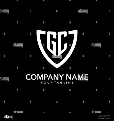 GC Monogram Initial Logo With Clean Modern Shield Icon Design Inspiration Stock Vector Image