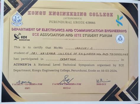 Vaasuki Srinivasan On Linkedin Codeathon Konguengineeringcollege Codingchallenge Participated