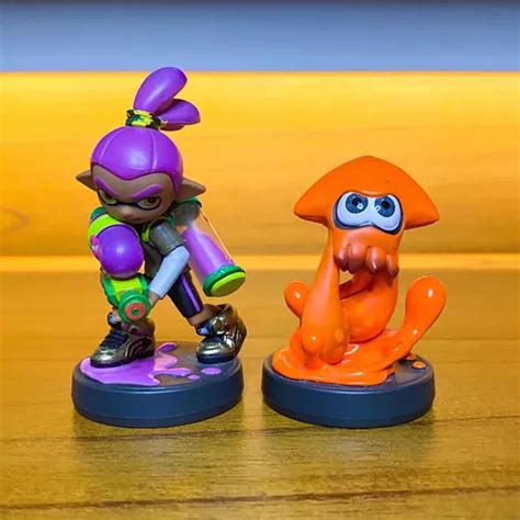 Dupla Amiibo Splatoon Inkling Boy Roxo E Lula Laranja Parcelamento