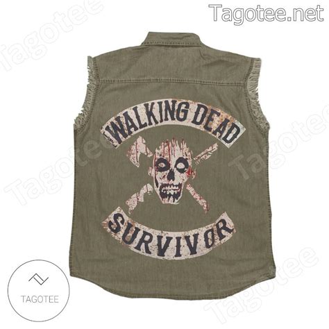 The Walking Dead Survivor Sleeveless Denim Jacket Tagotee