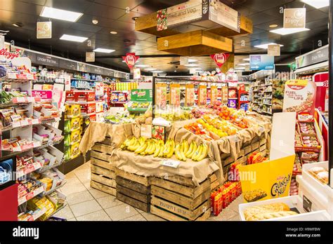 The Interior Of A Mini Mart In An Apple Green Petrolservice Station