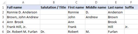 Split Names In Excel Separate First And Last Name Into Different Columns