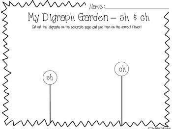 Digraph Garden Craftivity Sh Ch Th And Wh Digraph Practice Digraph Craftivity Flower