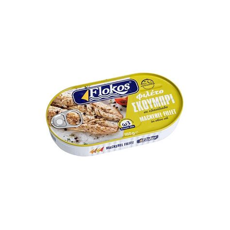 Flokos Σκουμπρί Φιλέτο σε Ελαιόλαδο 160gr Skroutzgr