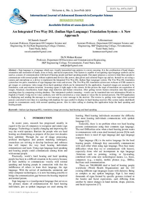 Pdf An Integrated Two Way Isl Indian Sign Language Translation System A New Approach