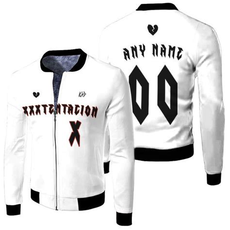 Xxxtentacion American Rapper Logo White Fleece Bomber Jacket Styletrendy
